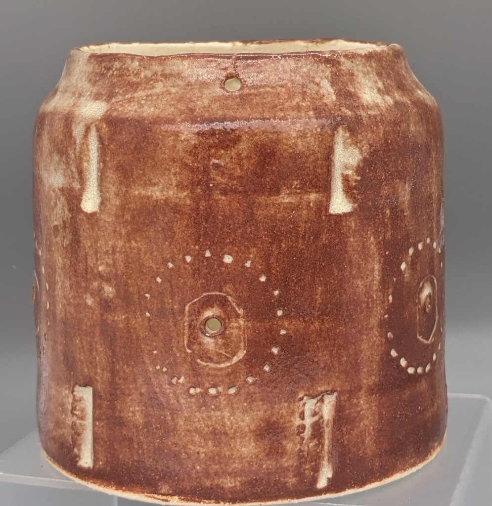 Shino Candle Holder - Sandy Acre Pottery